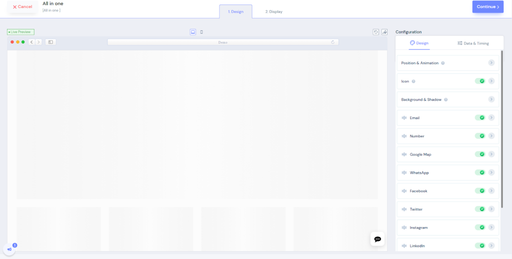 Show All in One CTA Widget On Your Website