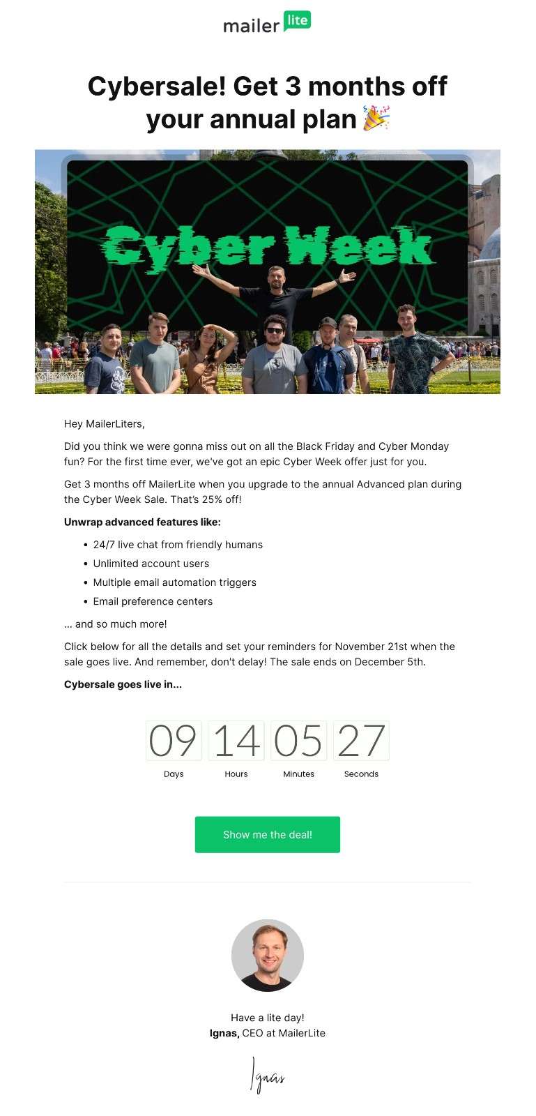 10 Stunning Cyber Monday Email Examples & Tips for 2025