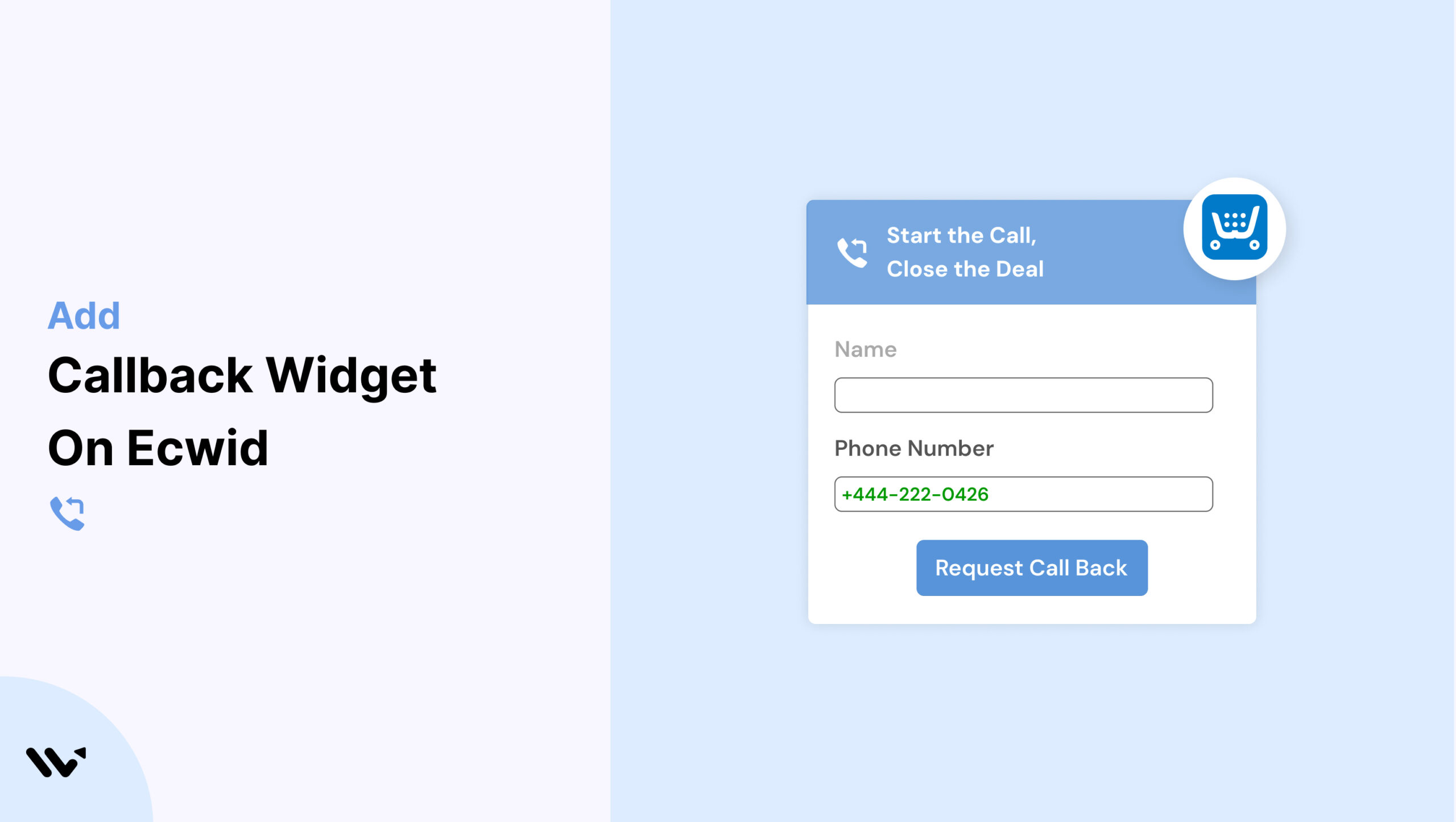Callback widget on Ecwid to get more leads