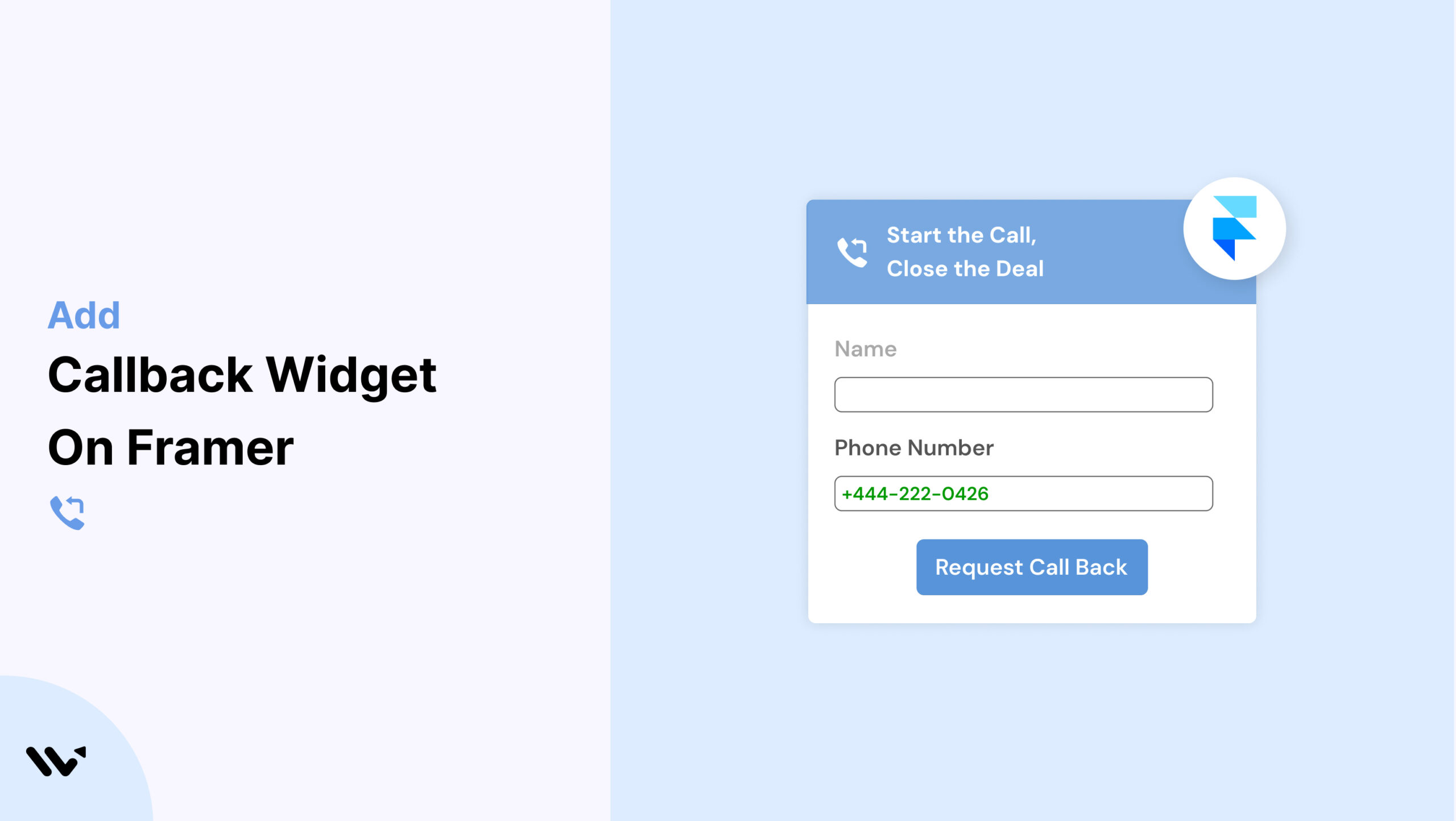 Set up a smart callback widget on Framer
