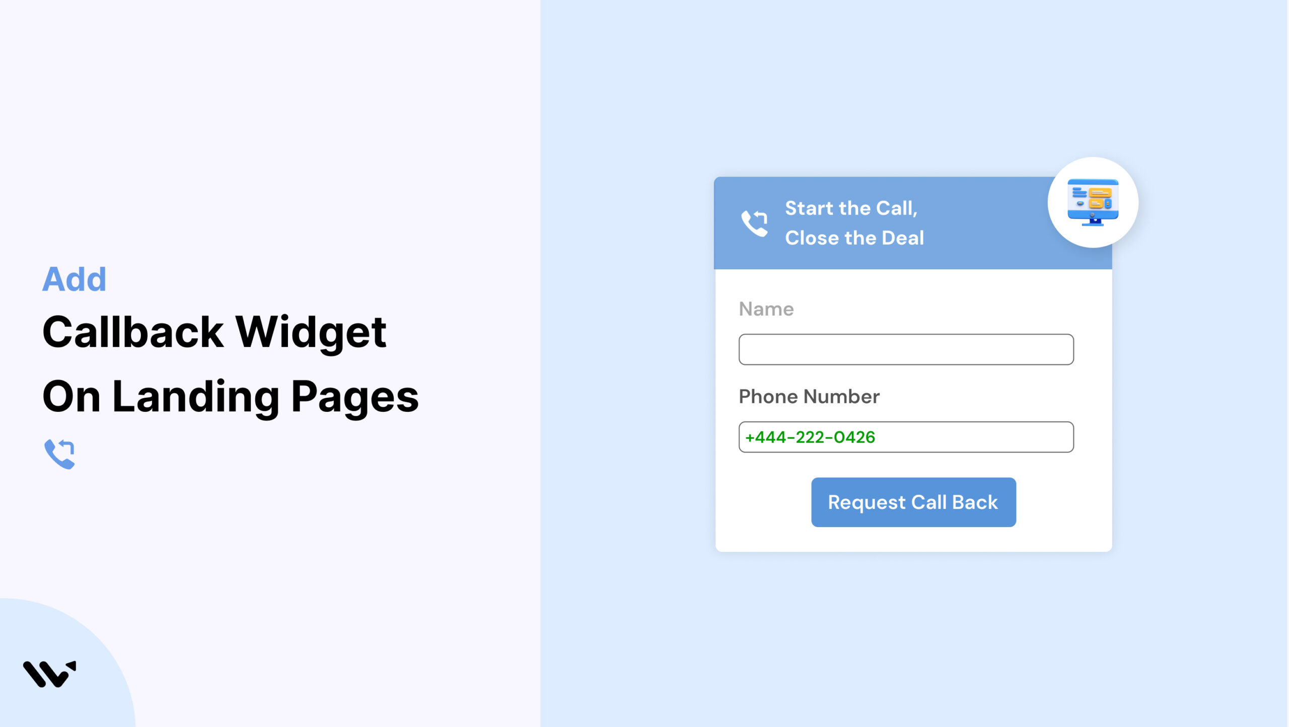 Callback widget on Landing pages that gets you more inquiries