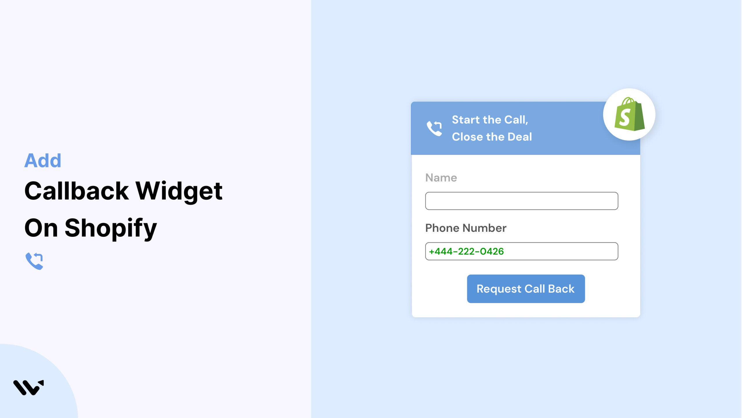 Callback widget on Shopify to get more leads