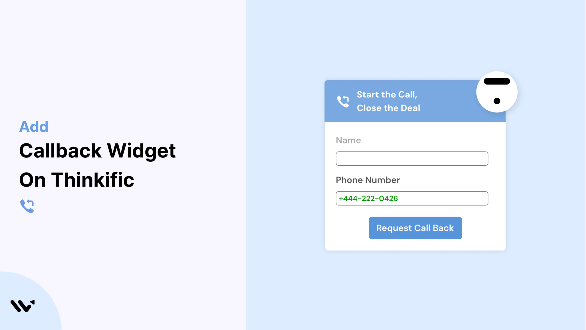 How to set up a callback widget on Thinkific without code